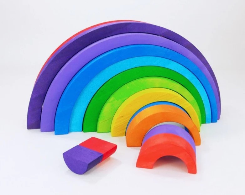 BAJO - WOODEN LARGE DOUBLE SIDED RAINBOW – Treetop Toy Shop